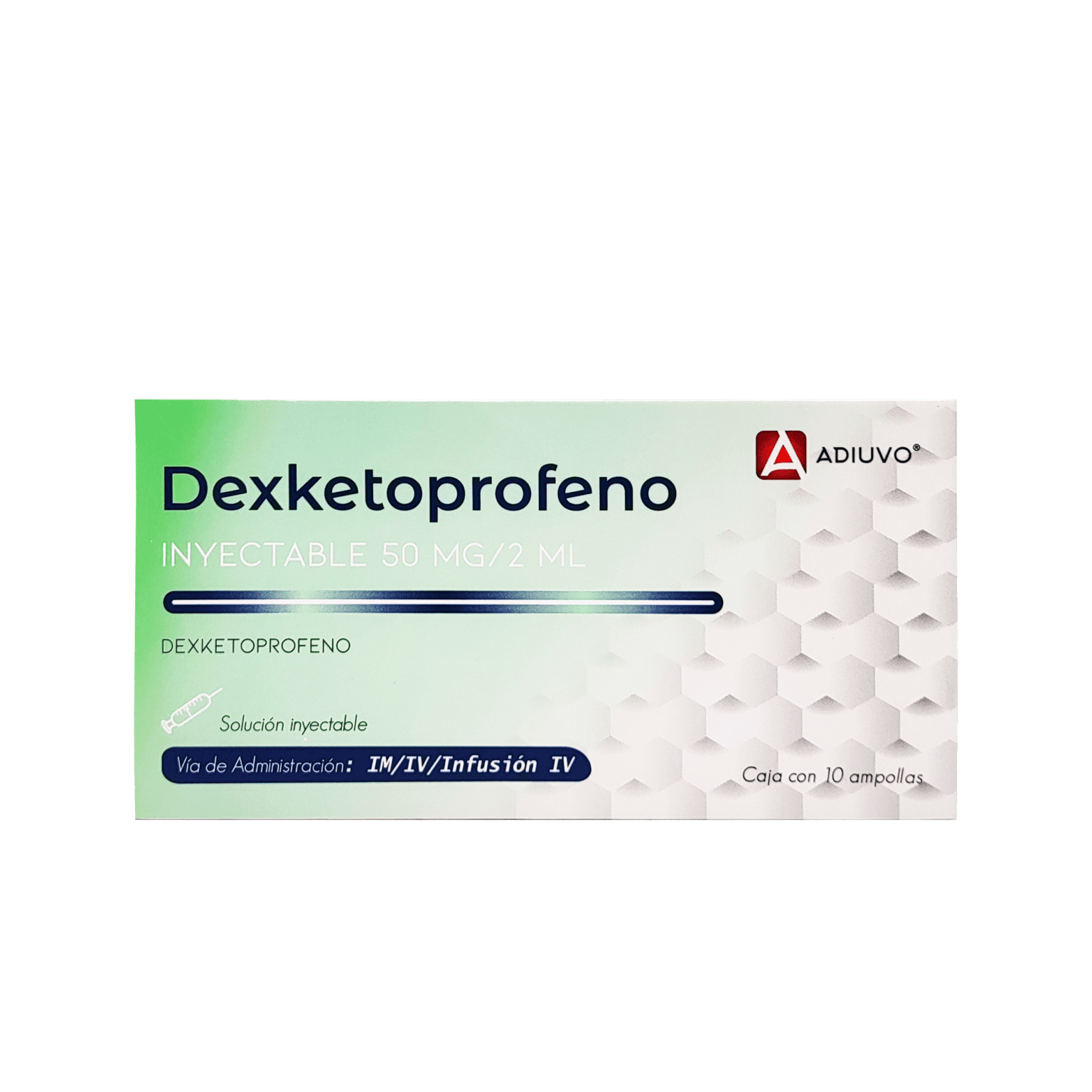 Dexketoprofeno Inyectable Adiuvo 50mg/2ml , 1 de 10 ampollas – Apomedix
