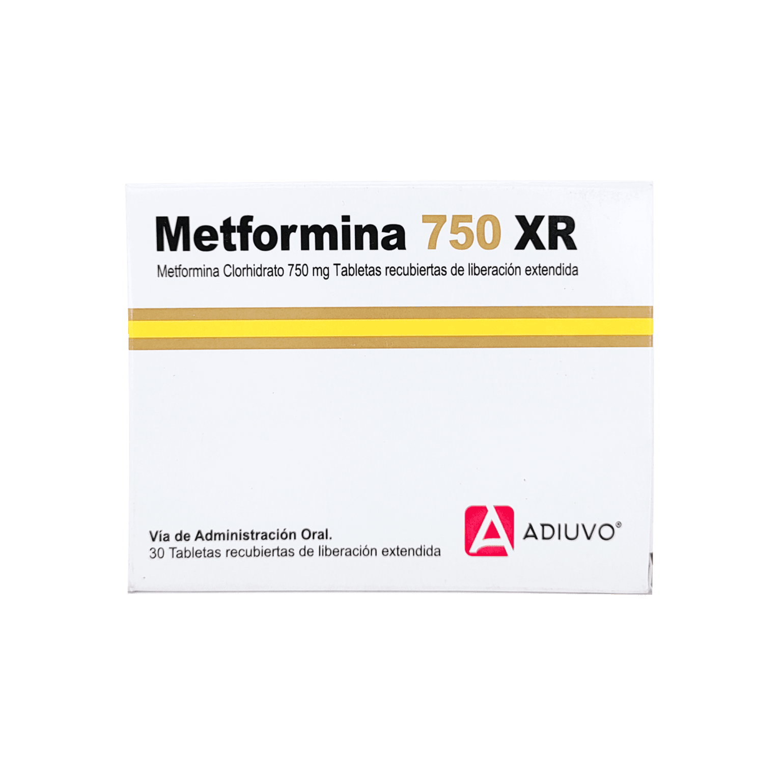 Metformina Adiuvo XR 750mg, 30 tabletas recubiertas – Apomedix