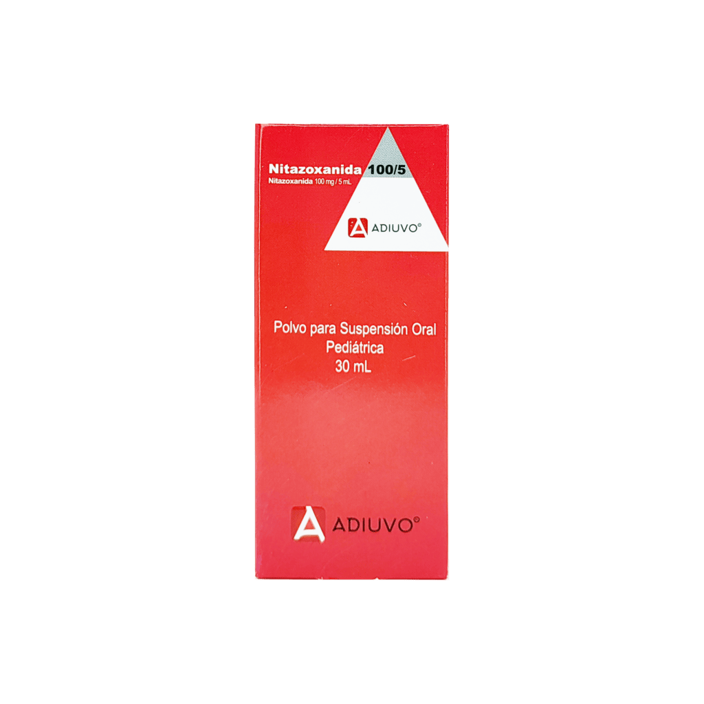 Nitazoxanida Adiuvo 100mg/5ml Suspension, frasco 30ml – Apomedix